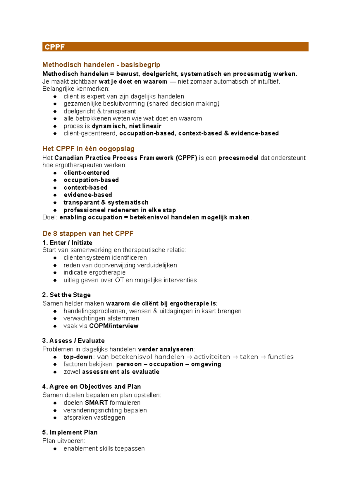 CPPF : Korte Samenvatting van het Canadian Practice Process Framework ...