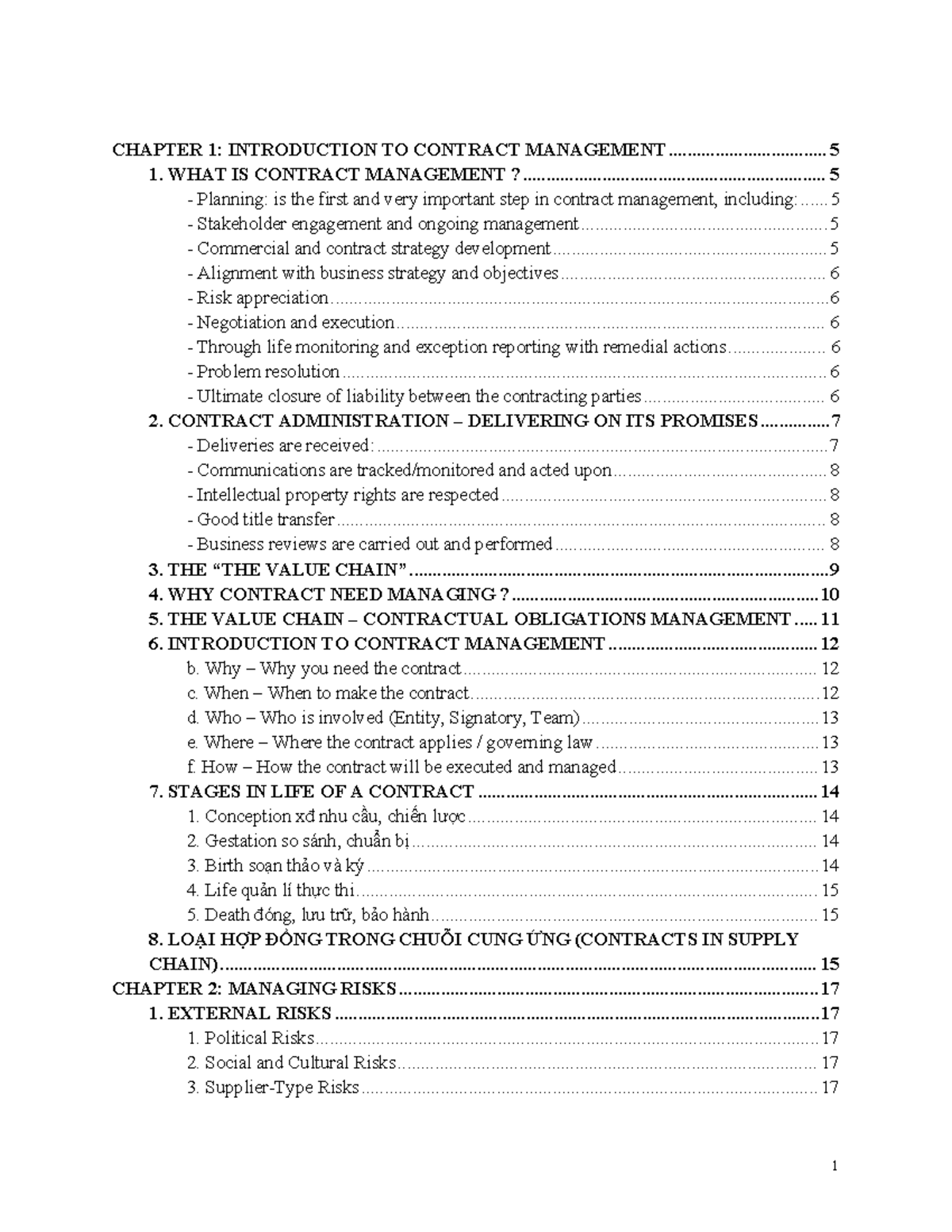 CHAPTER 1: INTRODUCTION TO CONTRACT MANAGEMENT (HFIATA 4 - 123) - Studocu