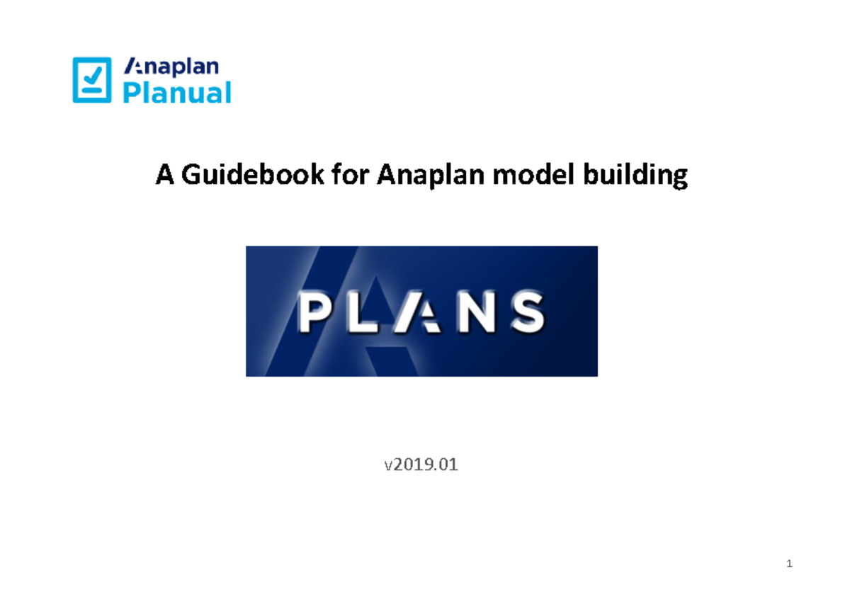 Anaplan Model Building Guide: Planual 06052019 Overview - Studocu