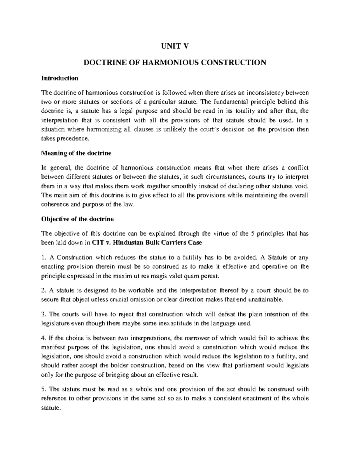 harmonious construction - The fundamental principle behind this ...