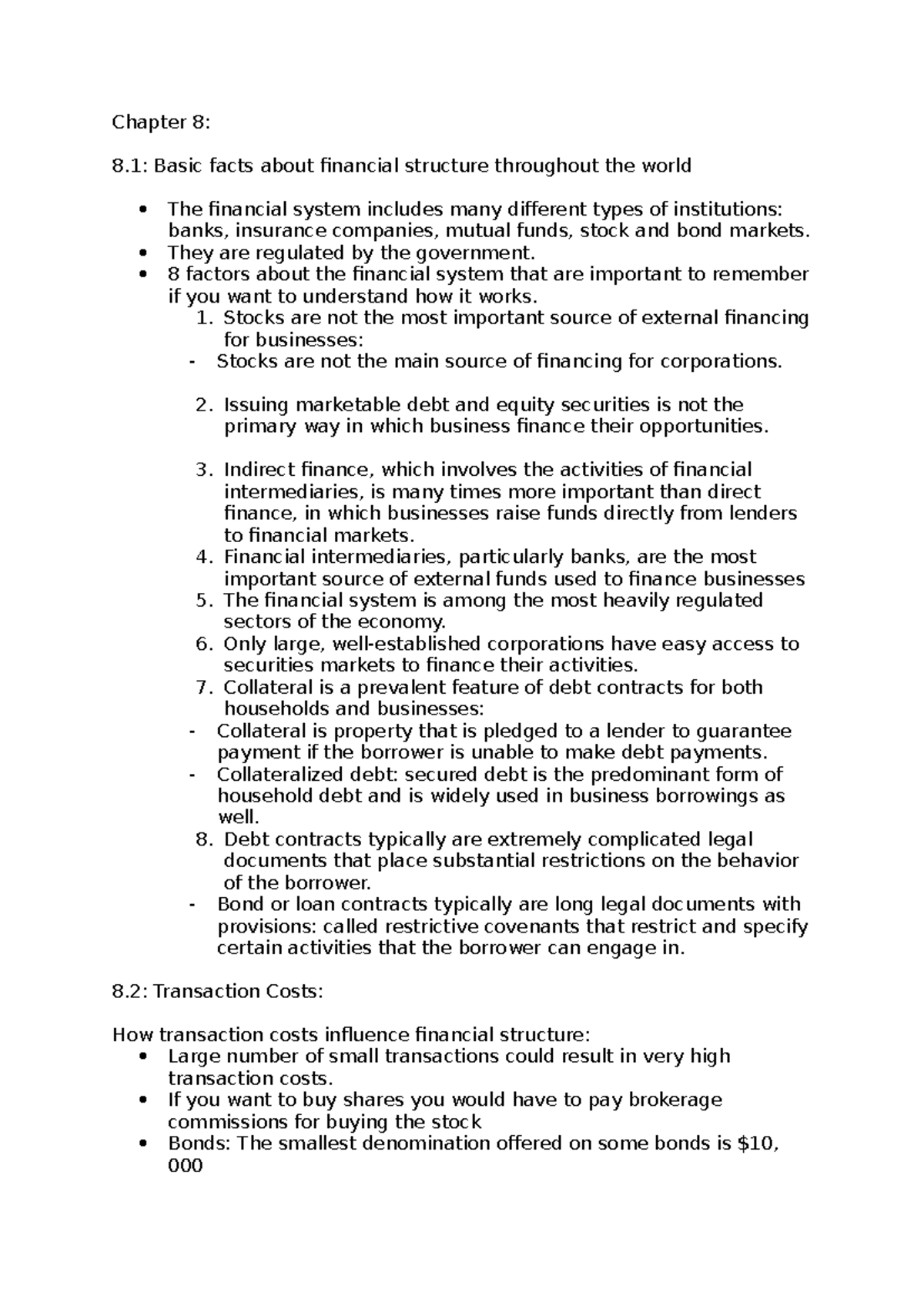 Chapter 8: Financial Structure Insights - Week 9 Reading Notes - Studocu