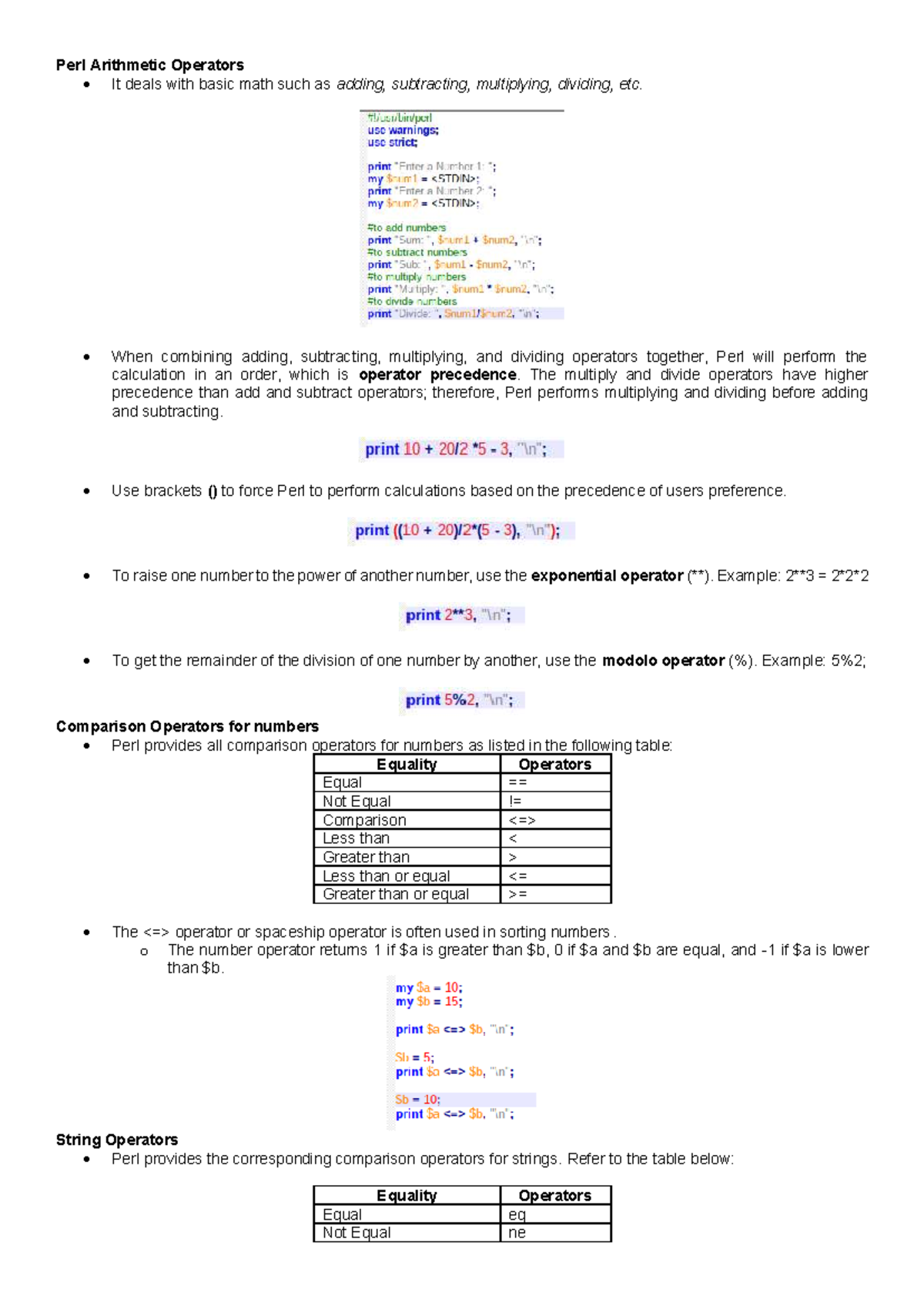Perl Arithmetic Operators: Understanding Basic Math & Error Handling ...