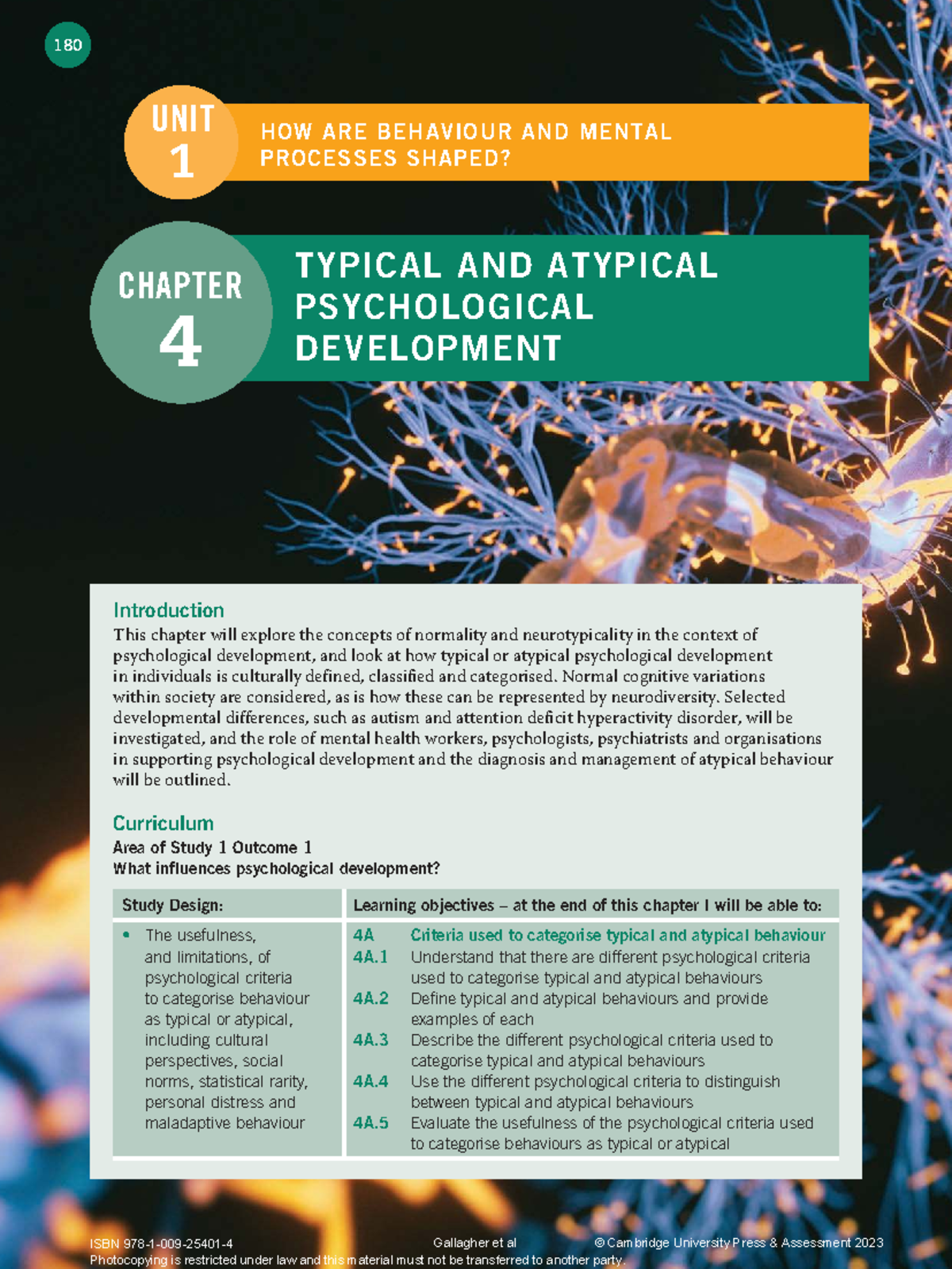 VCE Psychology 1&2: Chapter 4 - Typical and Atypical Psychological ...