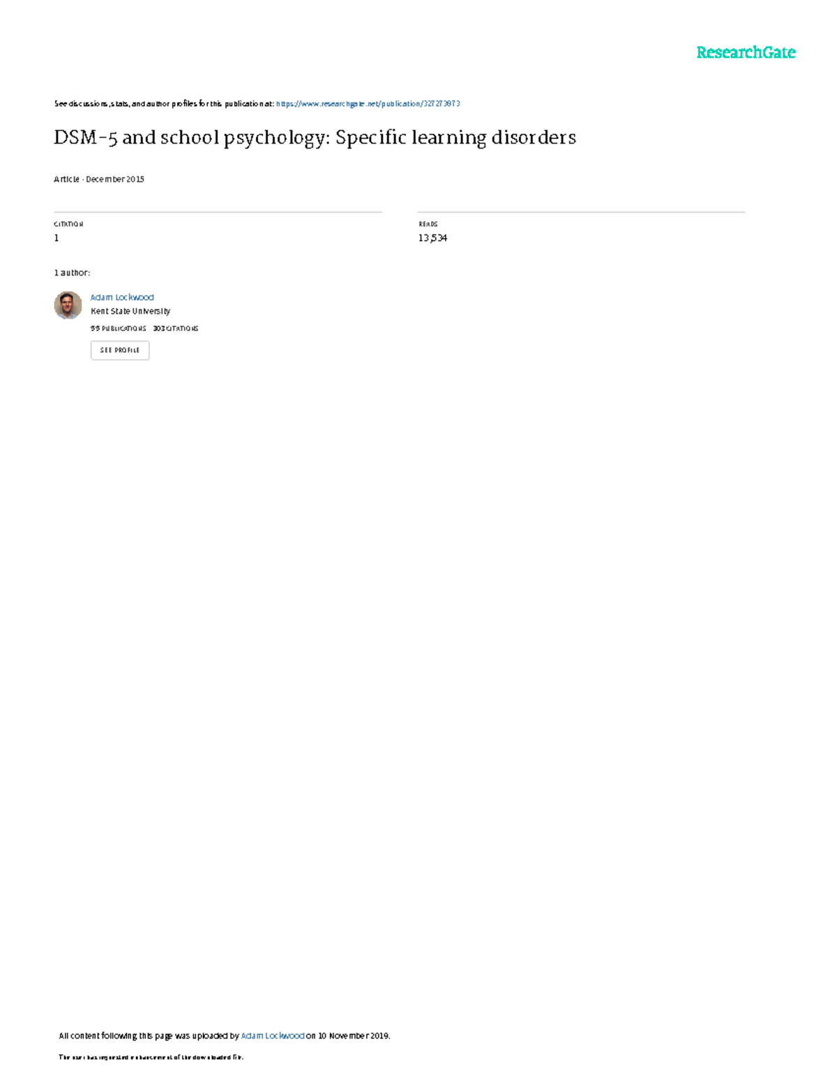 DSM-5 Changes in School Psychology: Specific Learning Disorders (SLD ...