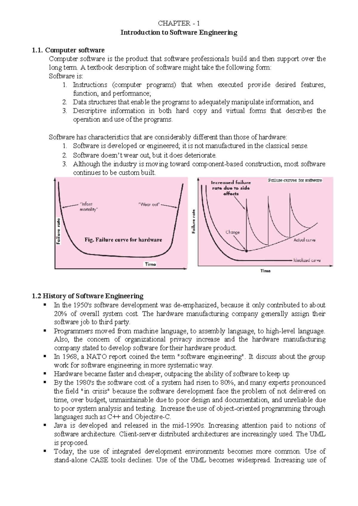 OOSE-CHPT-1 - Chapter 1 Notes on Software Engineering Overview - Studocu