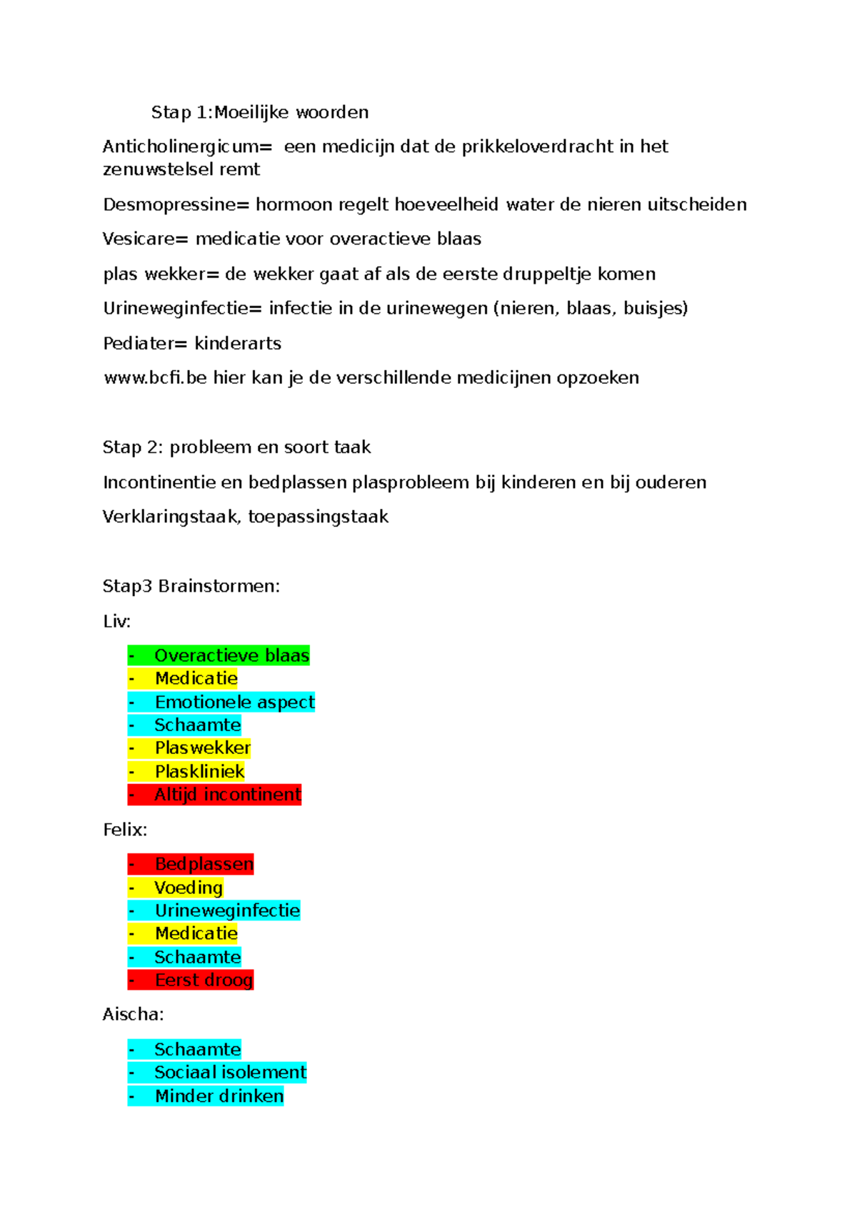 OG 1 Urinair Stelsel - Incontinentie en Behandeling bij Kinderen en ...