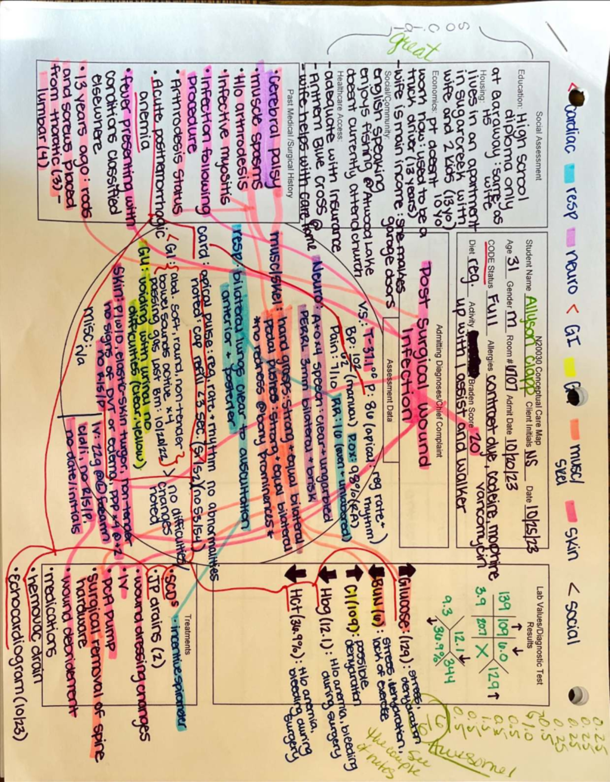 N20030 Cardiac and Surgical Care Map: Patient Assessment ...