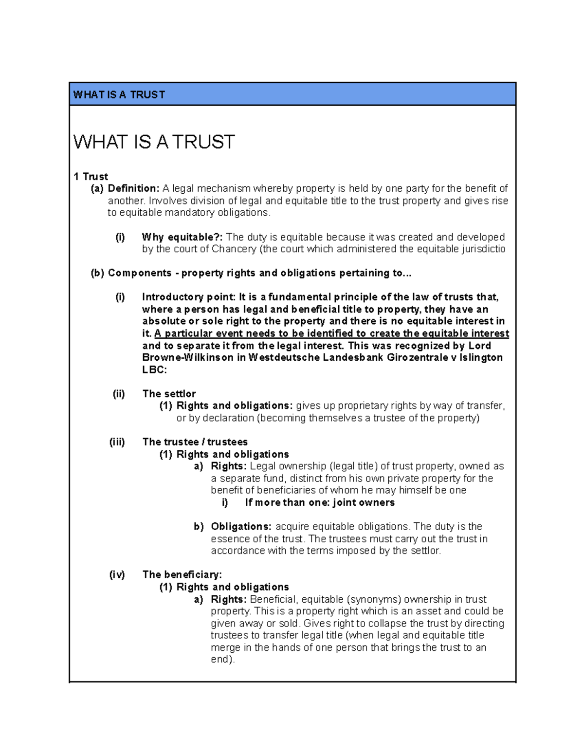 Trusts Revisionguide PGDL2021 - WHAT IS A TRUST WHAT IS A TRUST 1 Trust ...