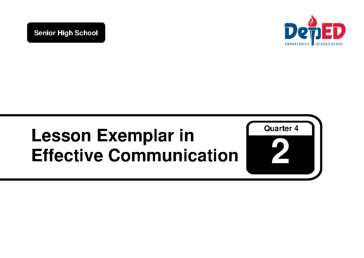 Revised SHS Core EC Q4 L2: Effective Communication Lesson Exemplar ...