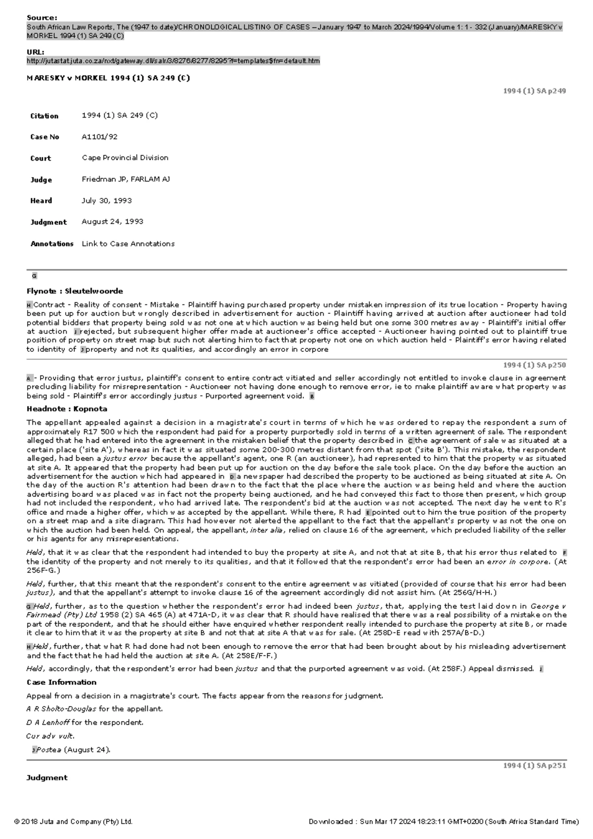 CONSTANTIA INSURANCE COMPANY LTD v COMPUSOURCE (PTY) LTD - THE SUPREME ...