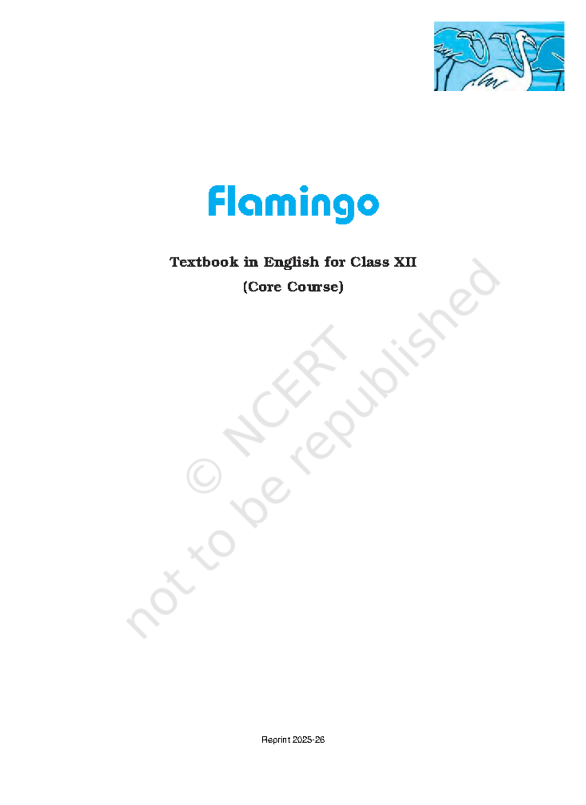 Class 12 English Flamingo Prose Core Ncert Textbook 2025-26 - Flamingo ...