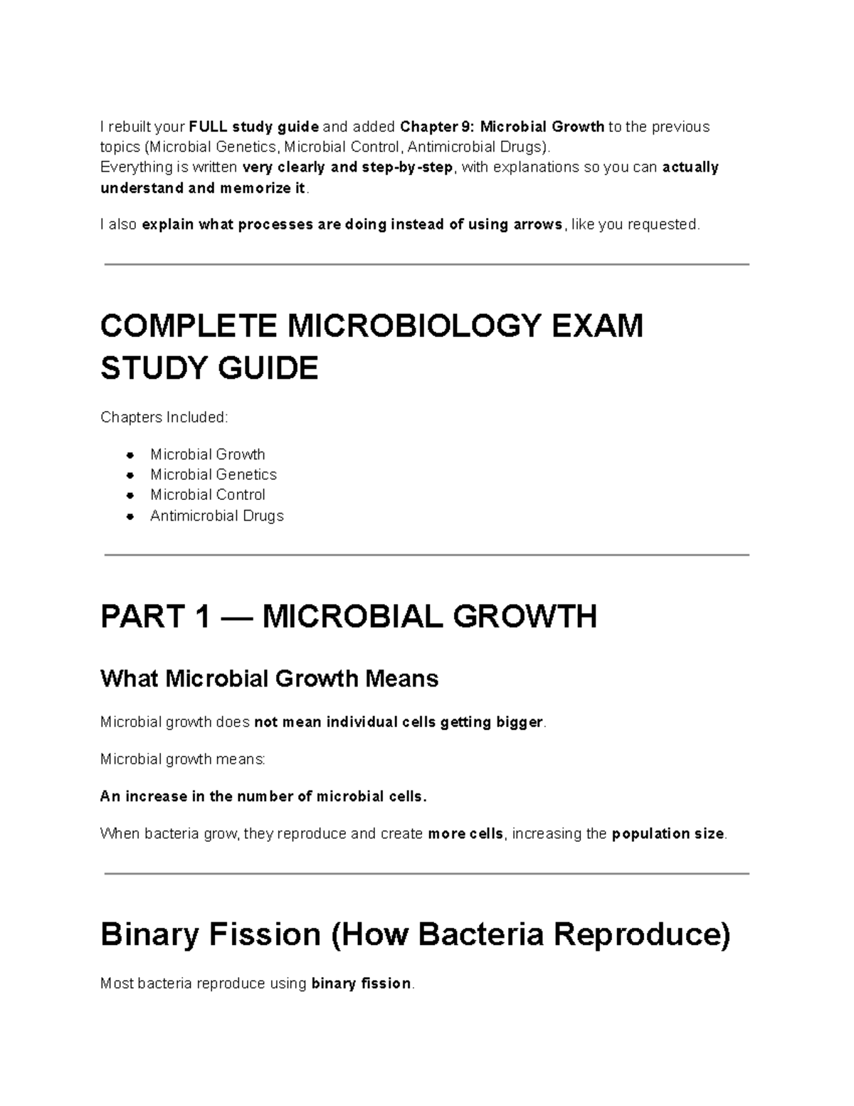 Microbiology Exam Study Guide: Chapter 9 - Microbial Growth - Studocu