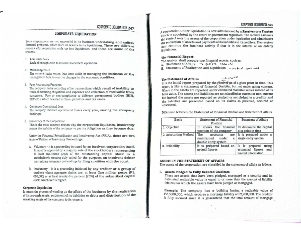 Corporate Liquidation Overview and Financial Reporting (248) - Studocu