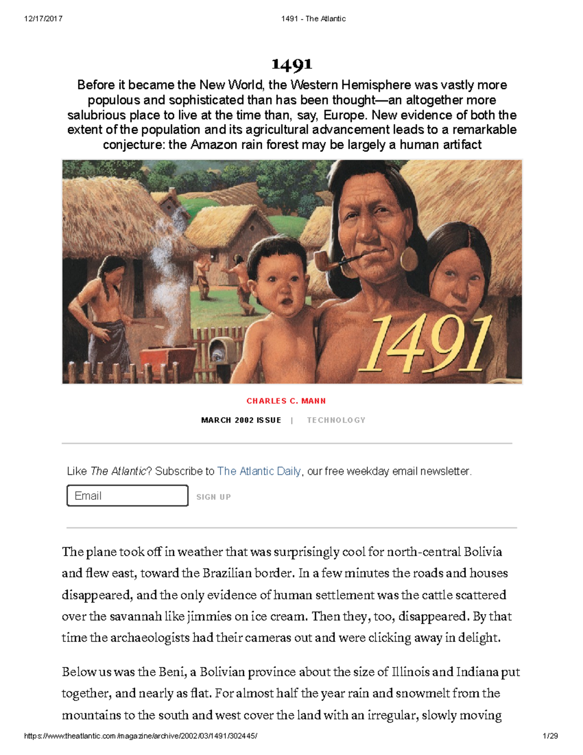 1491: The Pre-Columbian Americas and Their Impact on Ecology and ...