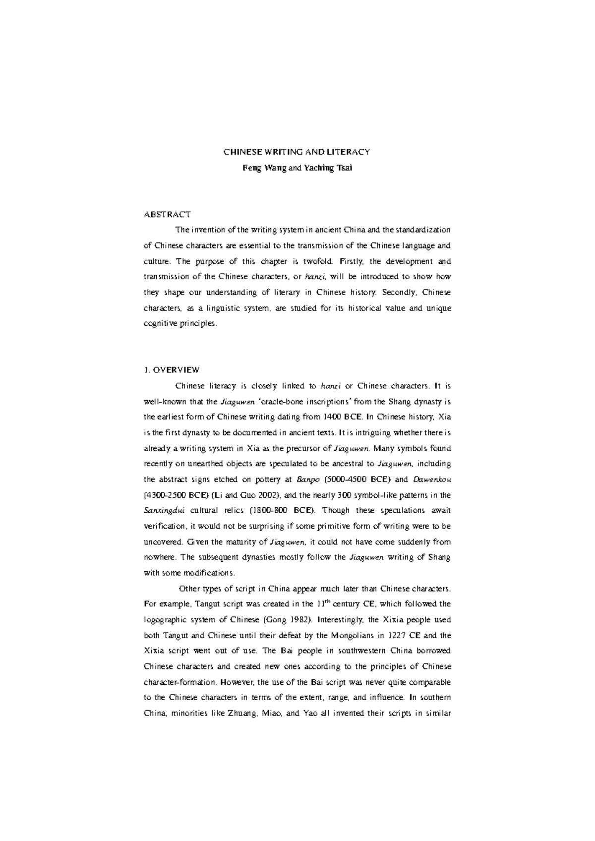 CHINESE WRITING AND LITERACY: The Evolution of Hanzi and Its Impact ...