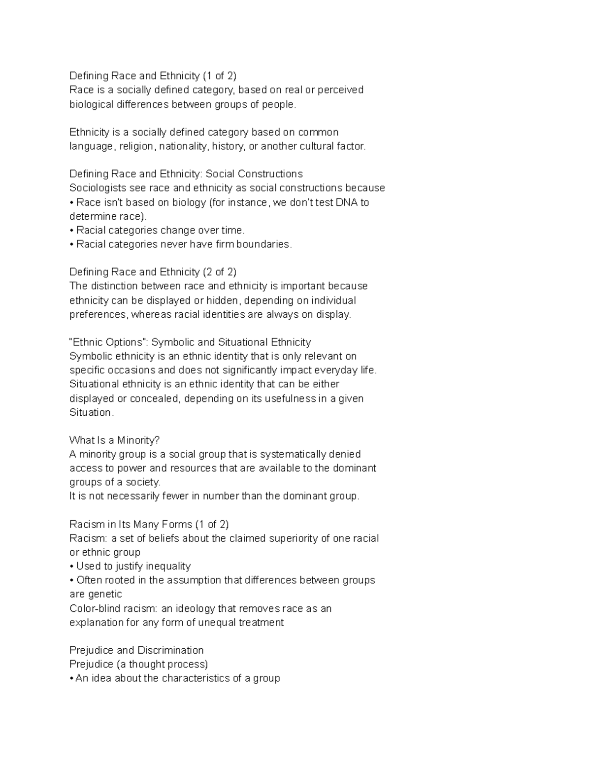 Chapter 8 Race and Ethnicity as Lived Experience - Defining Race and ...