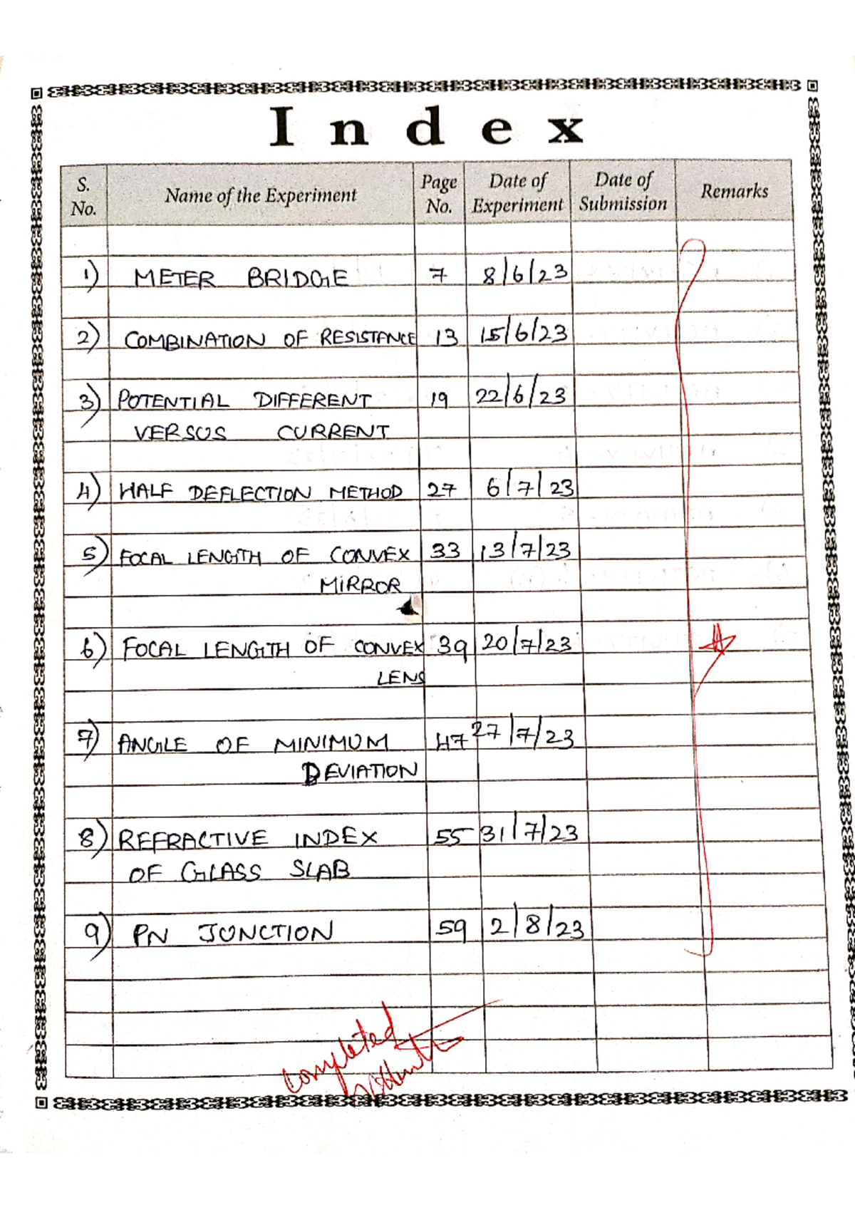 Physics Record Note - Applicable for all CBSE STUDENT - Index S. Page ...