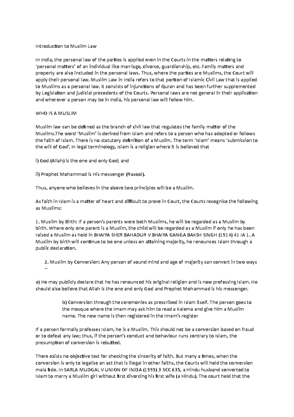 Muslim Law Insights: A Study Guide on Personal Laws and Their Origins ...