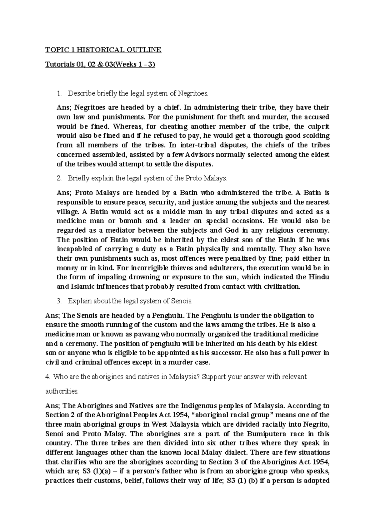 MLH Tutorial Topic 1 - TOPIC 1 HISTORICAL OUTLINE Tutorials 01, 02 & 03 ...
