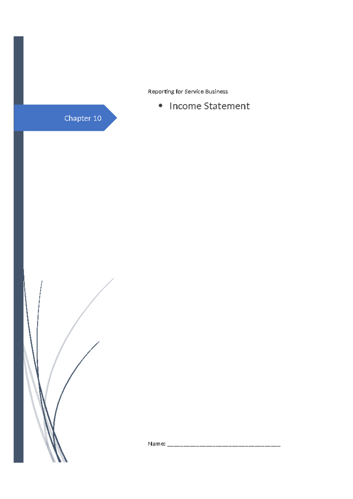 Reporting for Service Business Income Statement & Cash Flow Statement ...
