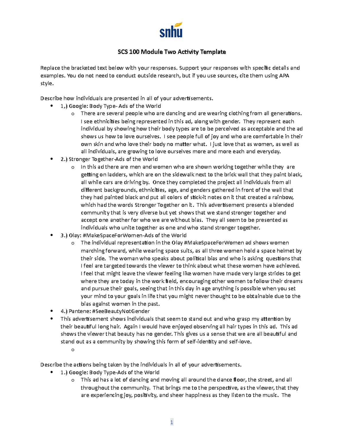 SCS 100 Module Two Activity Template - SCS 100 Module Two Activity ...