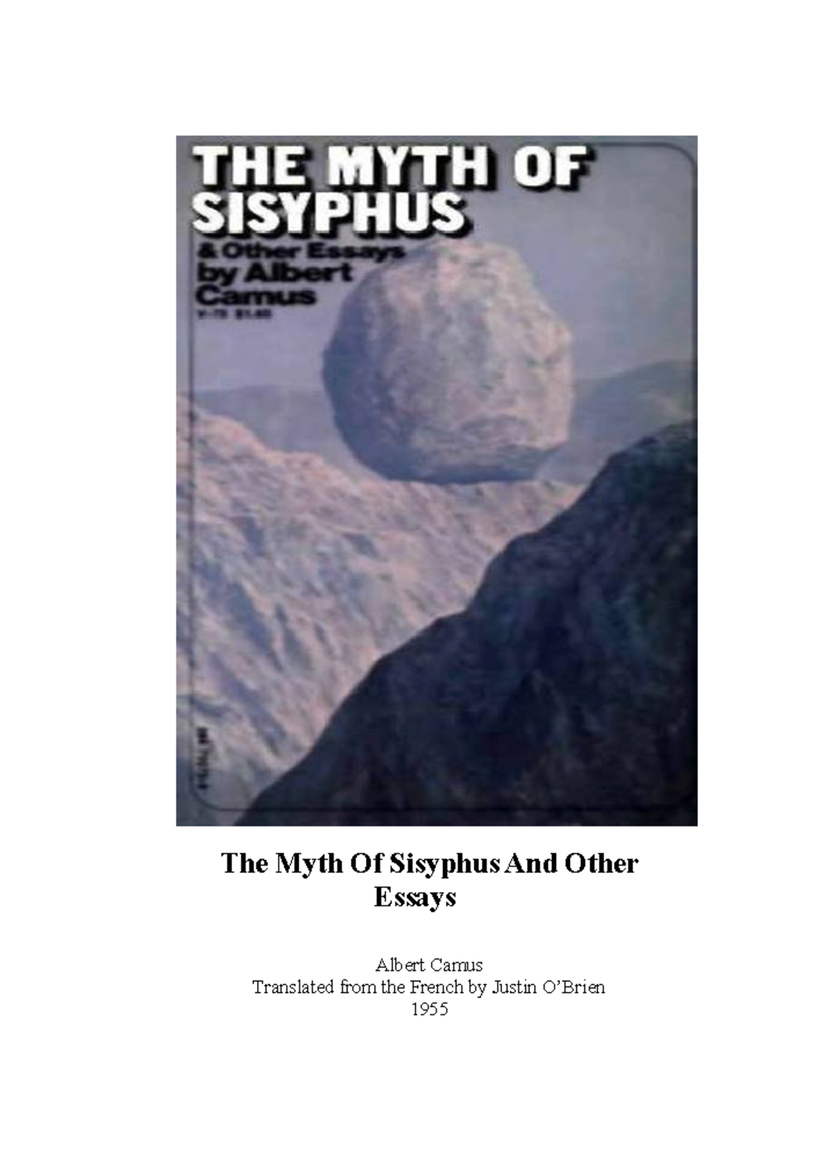 The Myth of Sisyphus & Other Essays: Insights on Absurdity and ...