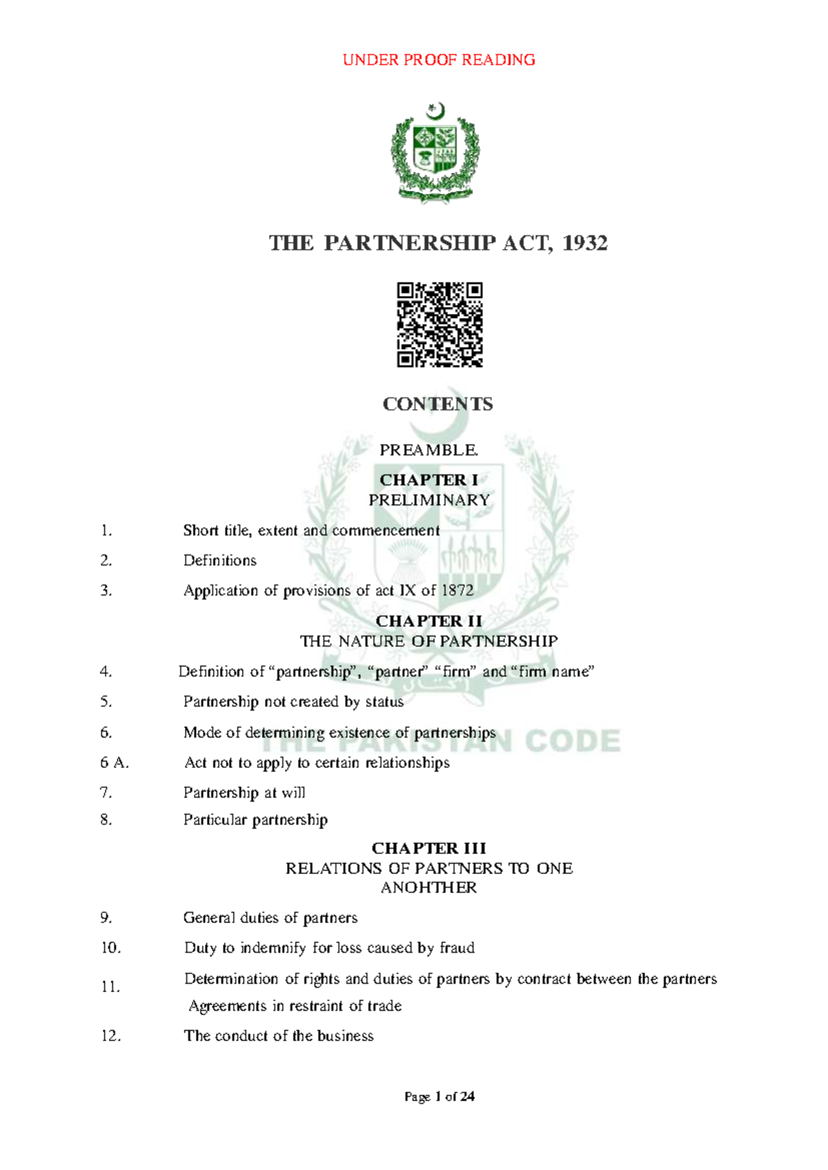 Partnership Act 1932: Comprehensive Overview and Key Provisions - Studocu