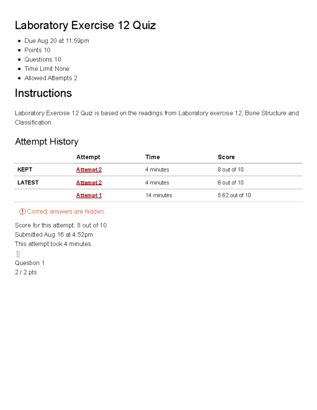 Laboratory Exercise 12 Quiz BIO1120 ONL6FG ONL6F 24 - Anatomy - Laboratory Exercise 12 Quiz Due ...