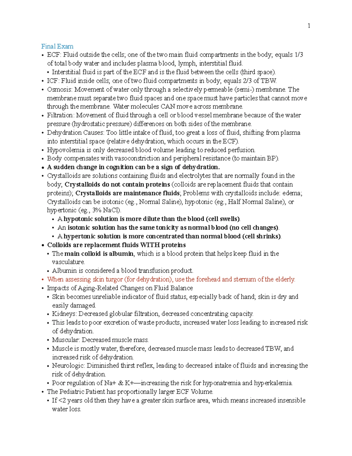NSG 170 Test 1 Blueprint: Key Concepts in Gas Exchange ...