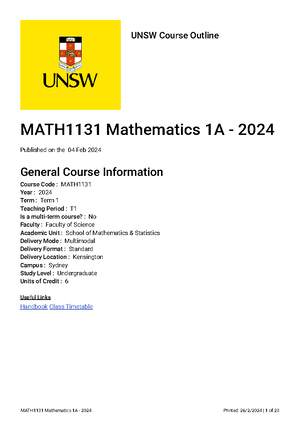 List ib - Cambridge paper - MATHEMATICAL TRIPOS Part IB 2021 List of ...