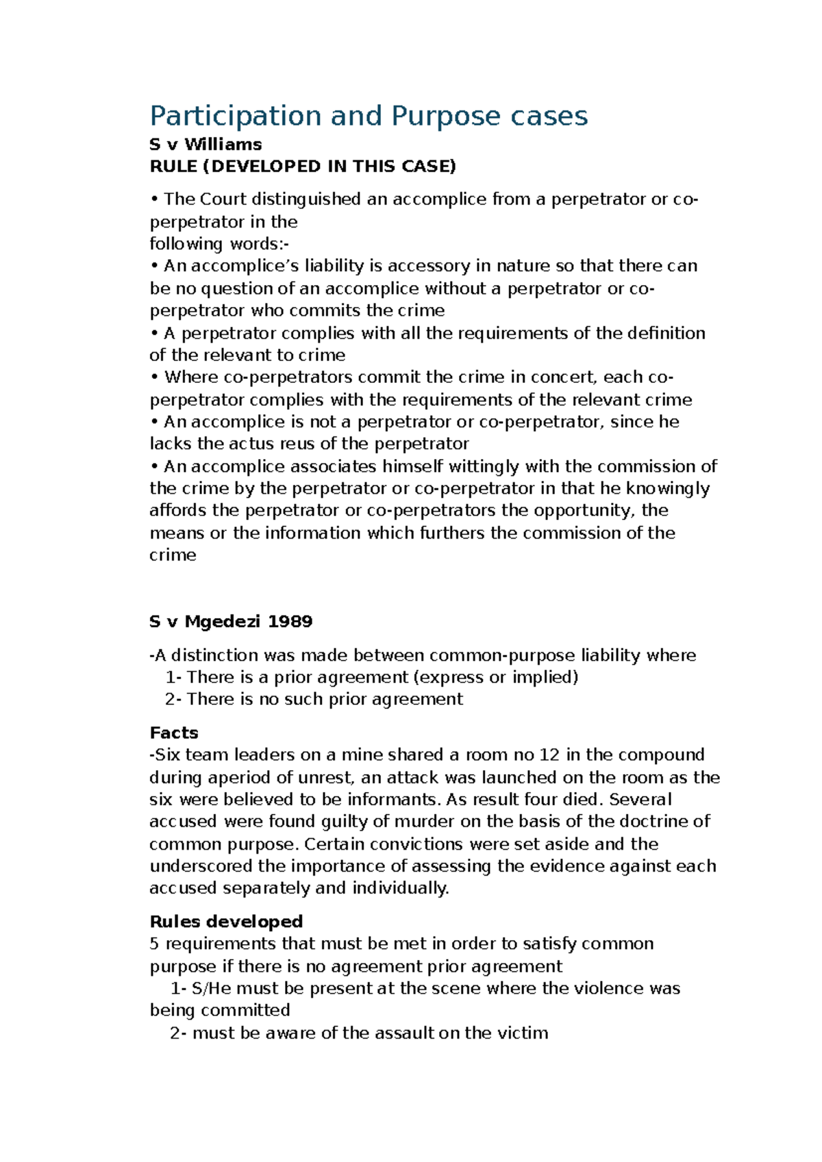 Participation and Purpose Cases: Key Legal Principles and Developments ...