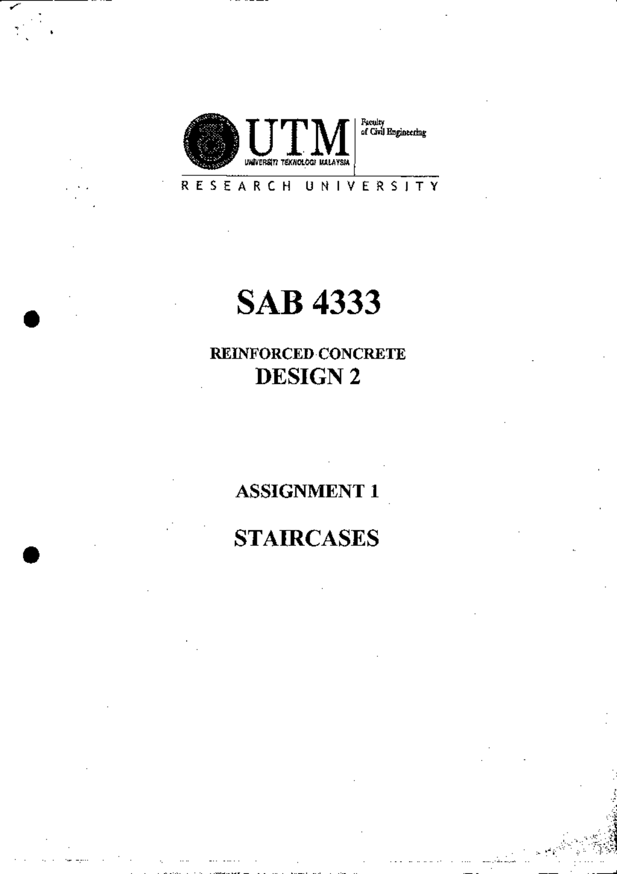 1 - Assignment 1 Stairs - Civil Engineering - Studocu