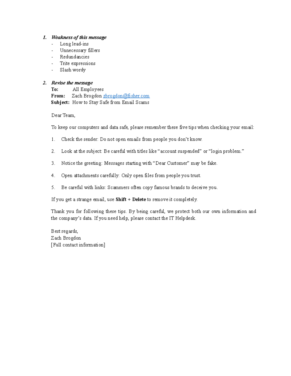 Revise 4 - AAMM: Email Safety Tips for All Employees - Studocu