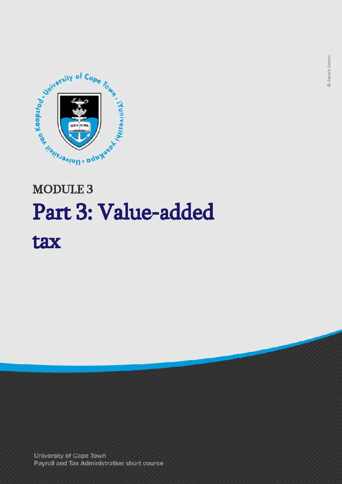 UCT PTA Module 3 - VAT Calculation and Accounting Notes - Studocu