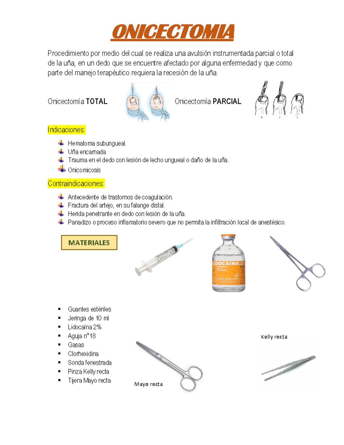 Onicectomía: Procedimientos, Indicaciones y Complicaciones - UNFV-1 ...