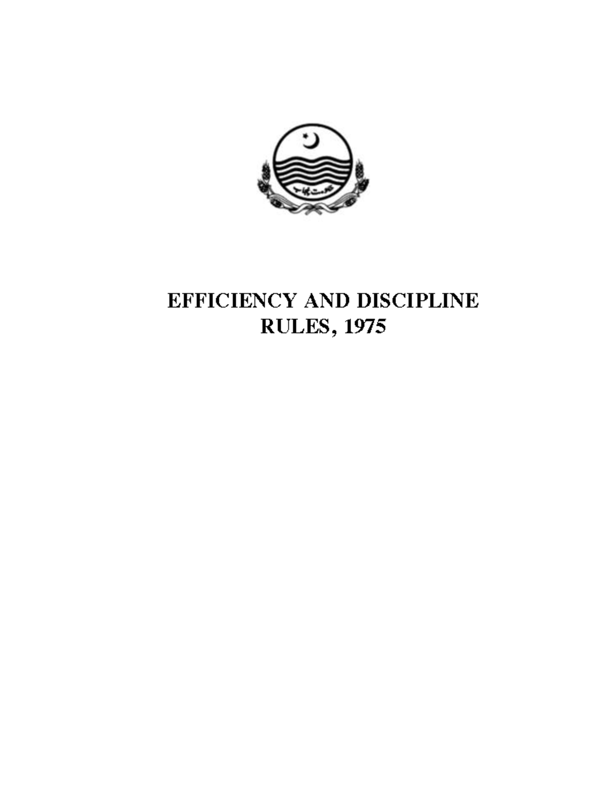 Punjab Police Efficiency & Discipline Rules, 1975 - Studocu