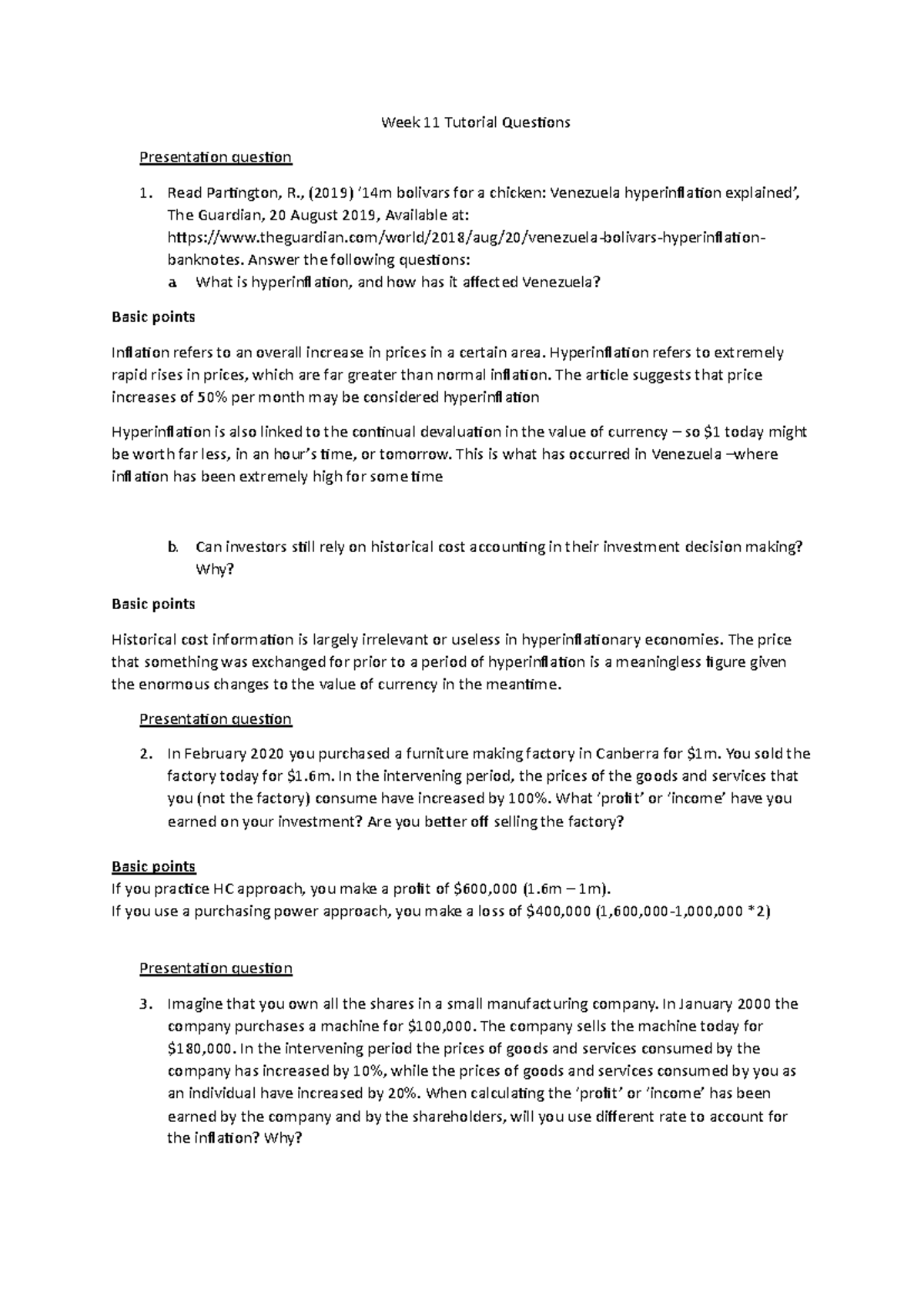 Week 11 Tutorial Questions notes - Week 11 Tutorial Questions ...