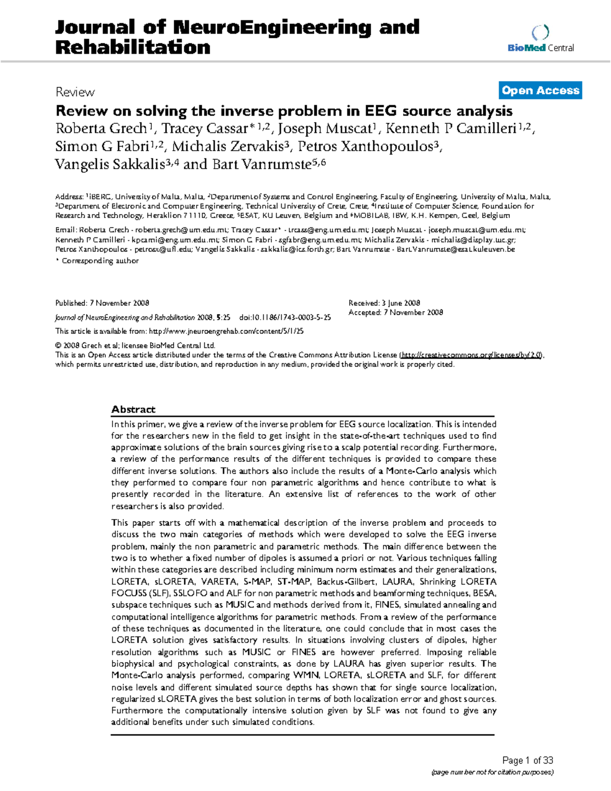 EEG Source Localization Techniques: A Comprehensive Review and Analysis ...