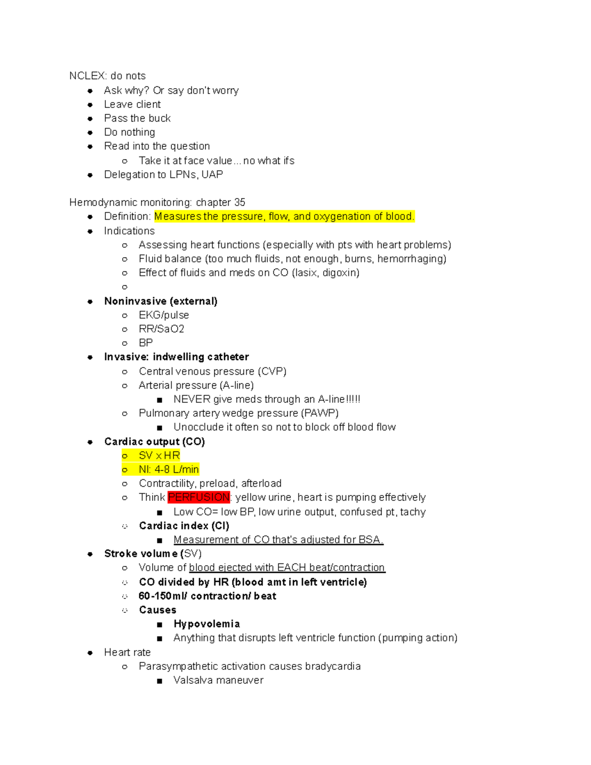 NU 407-3 Med-Surg - final exam - NCLEX: do nots Ask why? Or say don’t ...