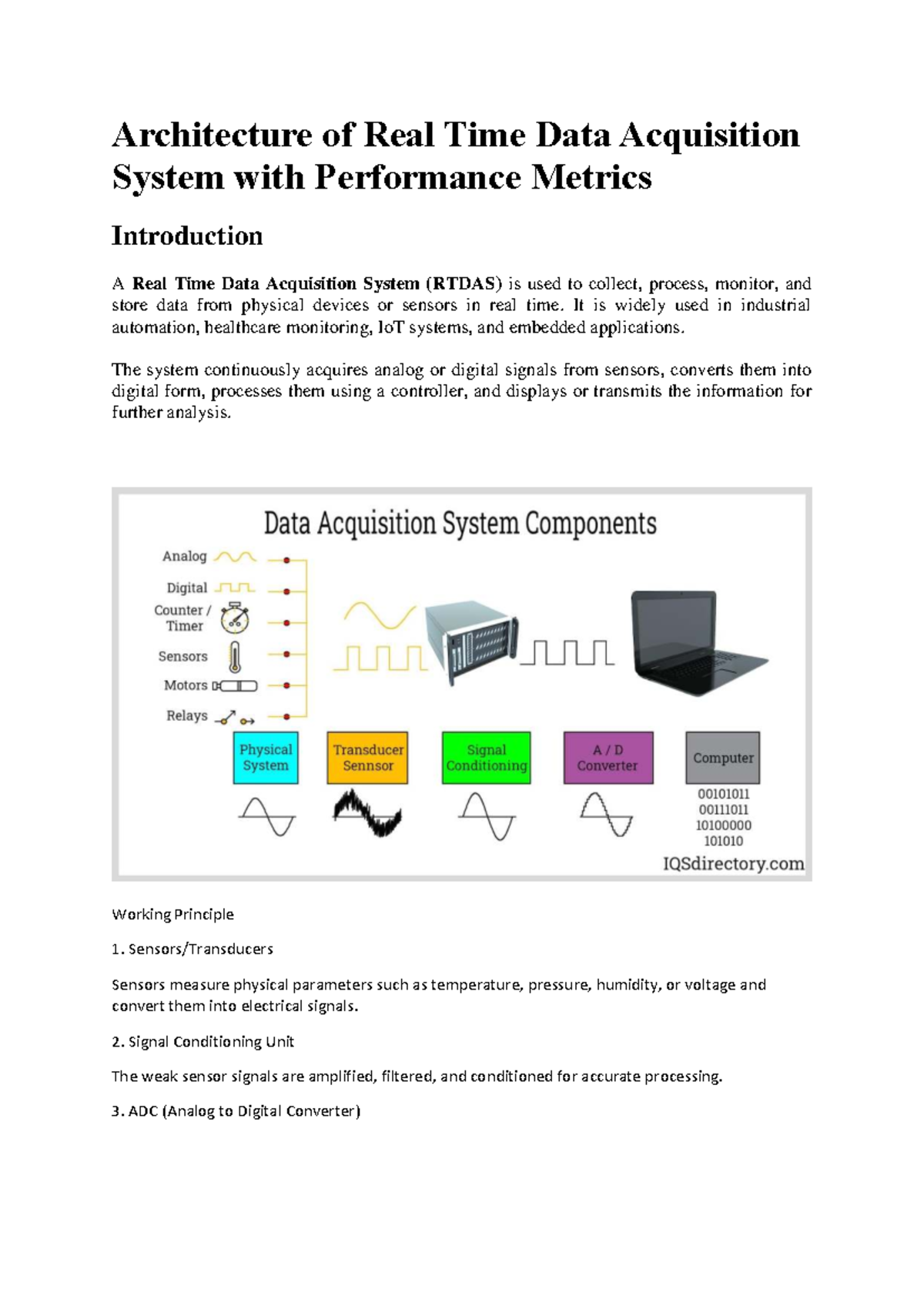 Architecture of RTDAS & Performance Metrics - UNIT 5 Notes - Studocu
