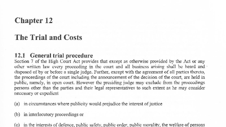 Chapter 12: The Trial Procedures and Cost Implications in Law - Studocu
