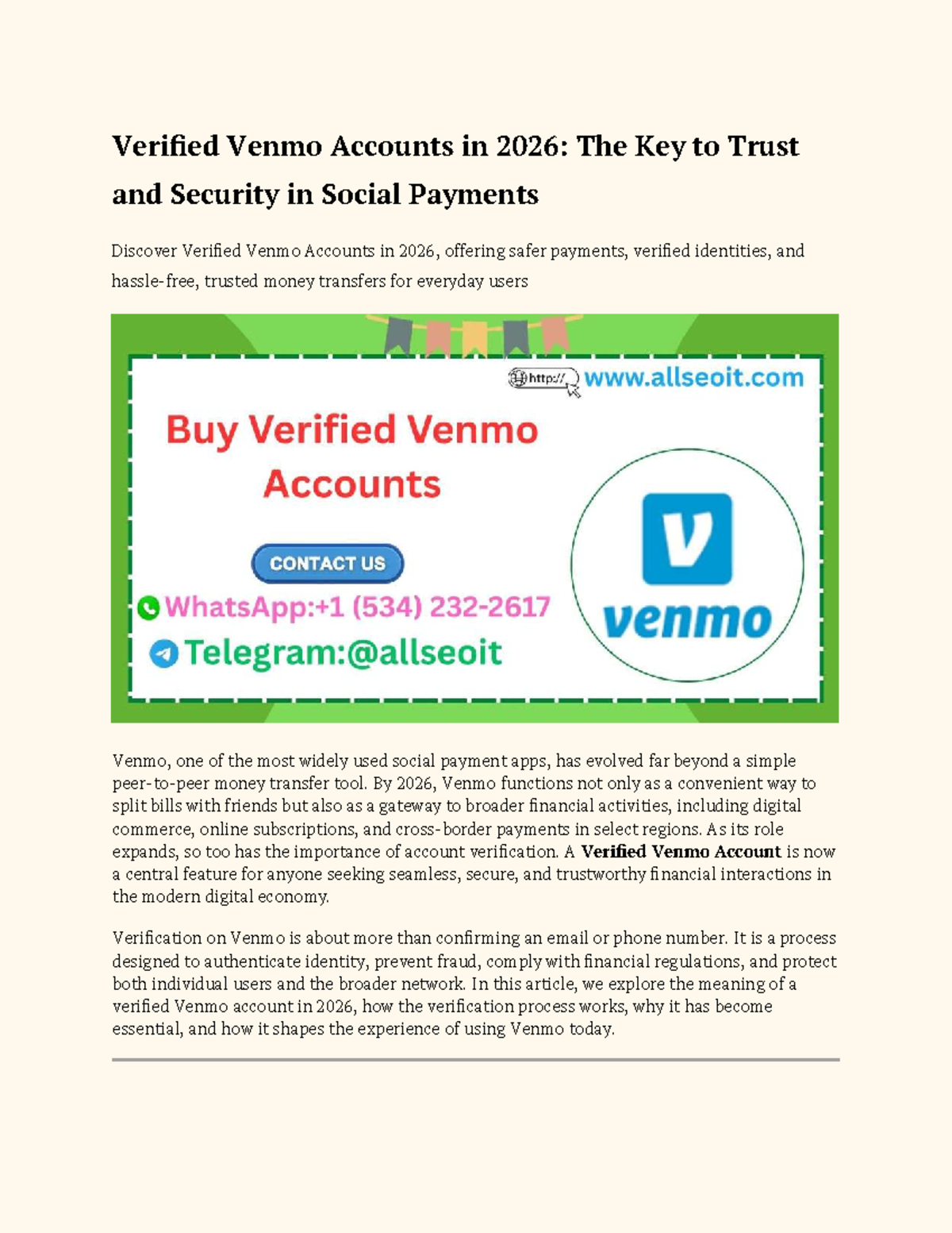 Top 5 Sites for Verified Venmo Accounts in 2026: A Guide - Studocu