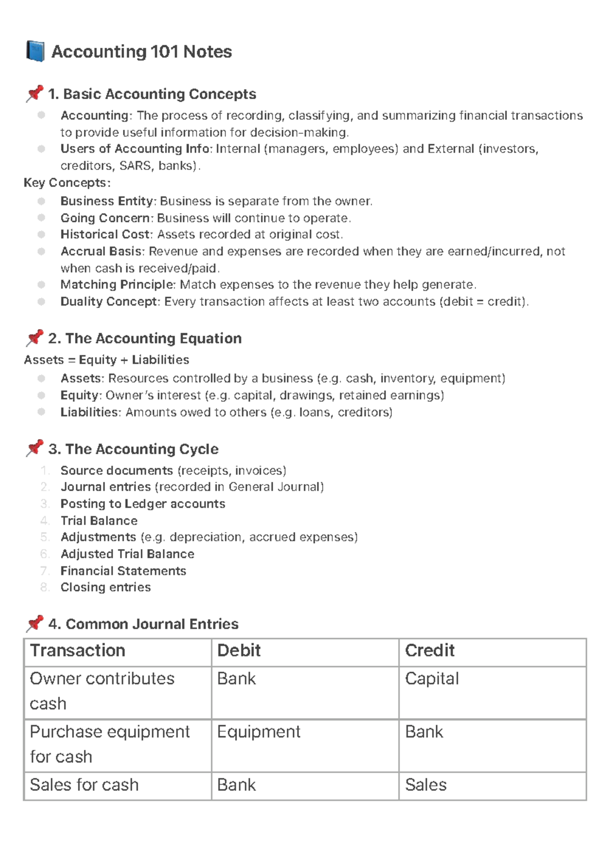Accounting 101: Key Concepts and Cycle Overview for Students - Studocu
