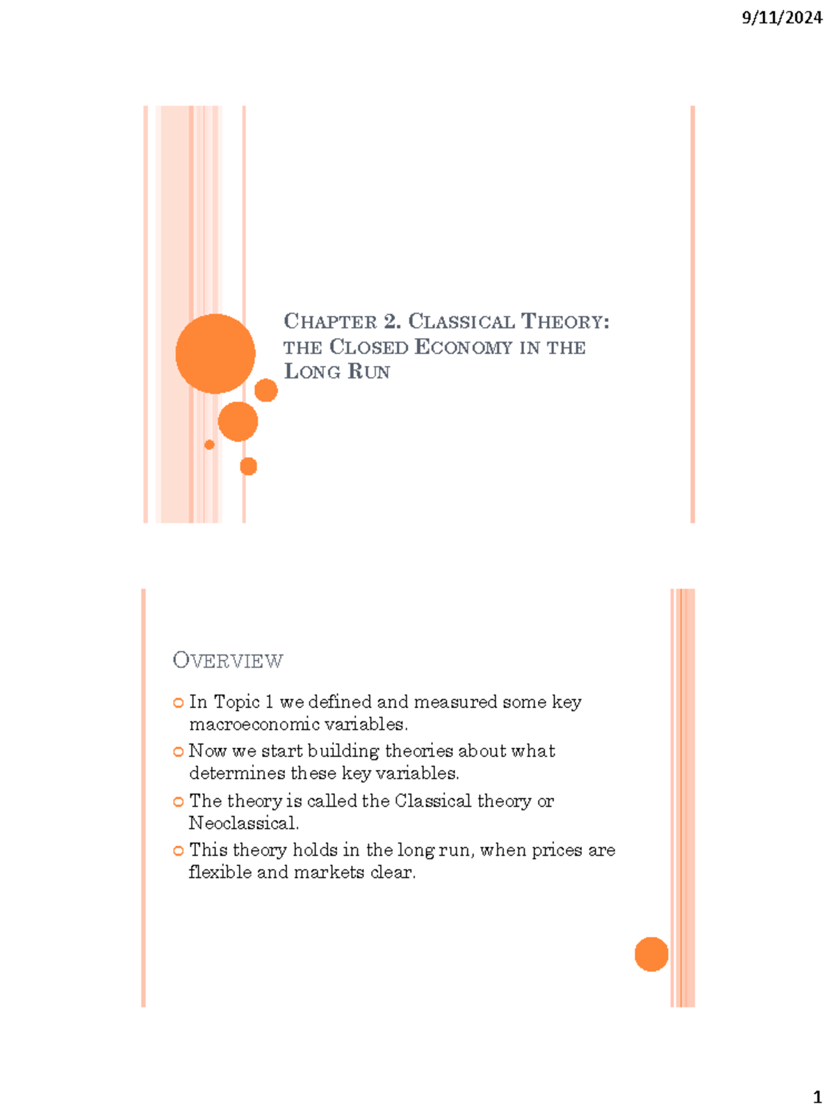 Macroeconomics 2 - Classical Theory Overview and Key Concepts - Studocu