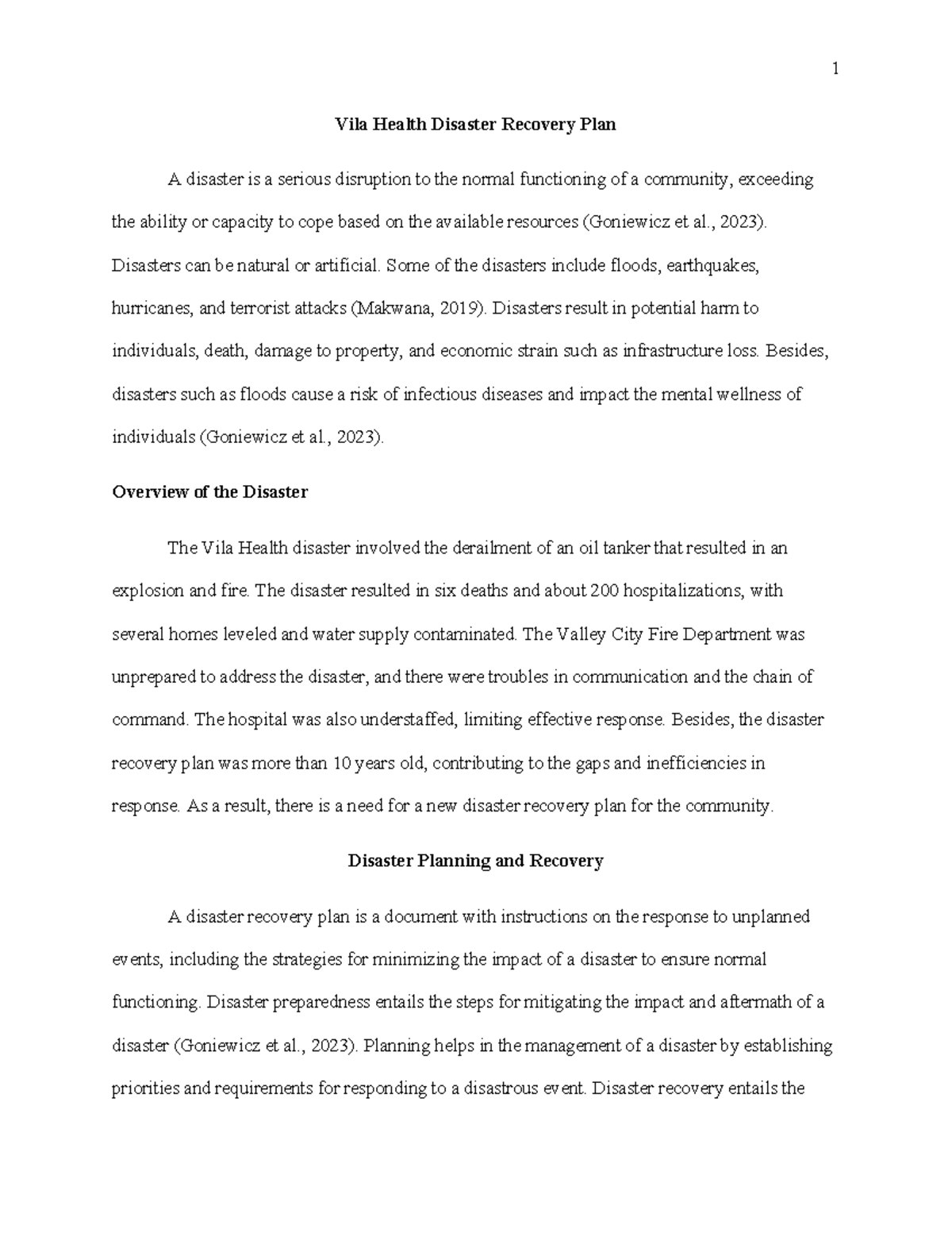 Vila Health Disaster Recovery Plan: Strategies for Effective Response ...