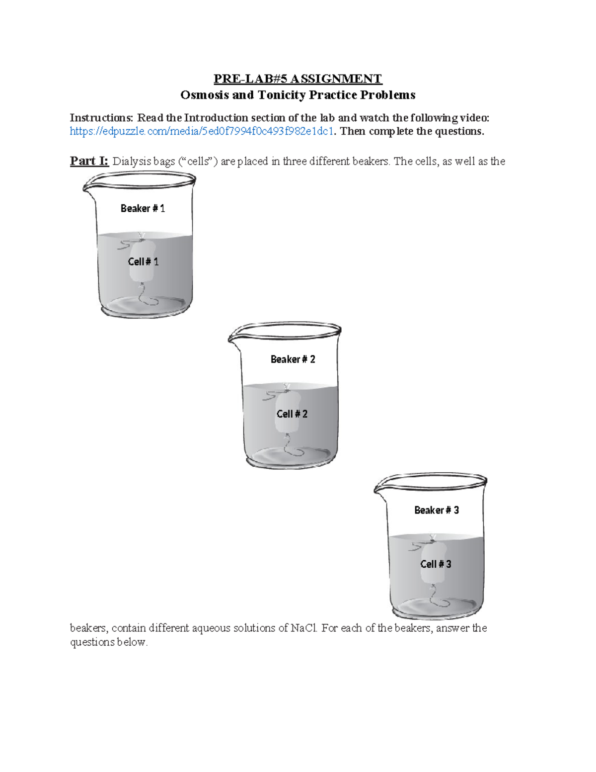 Lab5-Pre Lab - HYPOTONIC VS HYPERTONIC AND ISOTONIC - PRE-LAB#5 ...