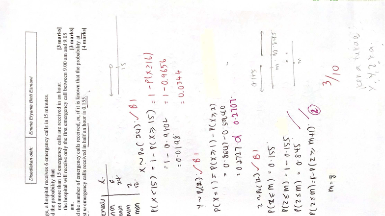 Mathematics SM025 Quiz Chapter 9: Special Probability Distributions ...