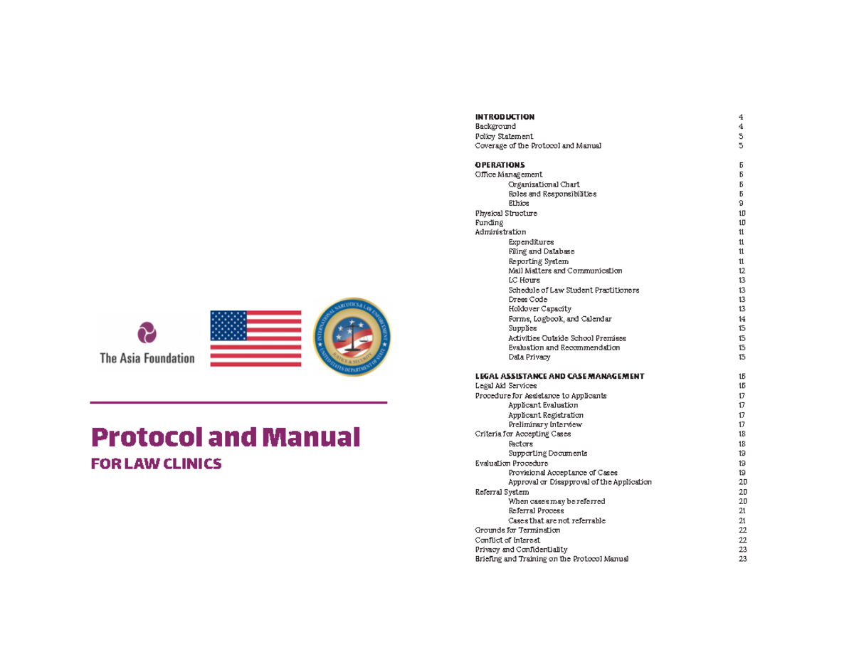 Protocol and Manual for Law Clinic Operations (CL 101) - Studocu