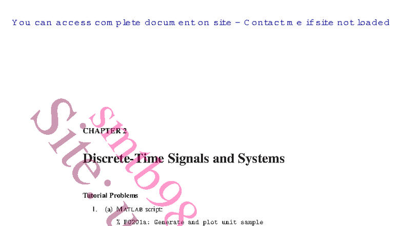CHAPTER 2 Signals and Systems MATLAB Scripts Solutions (DSP 101) - Studocu