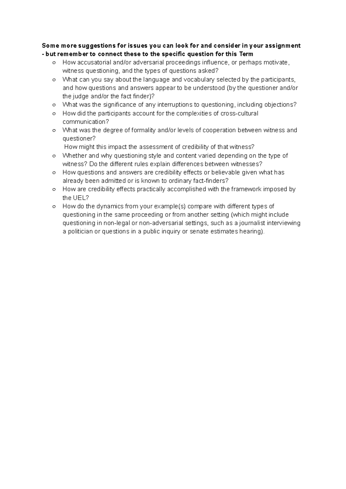 LAWS2351 Court Observations: Analyzing Witness Questioning Dynamics ...